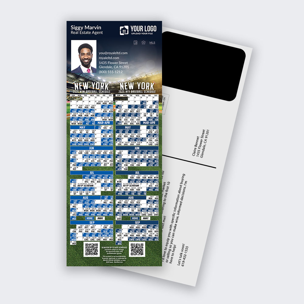 2025 Custom PostCard Mailer Baseball Magnets - New York Combo | Markful