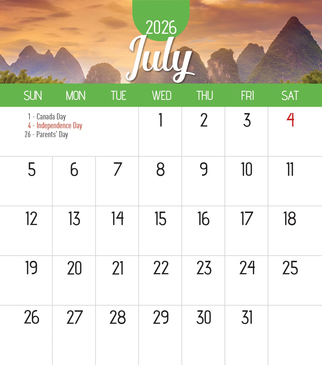 2026 Custom Calendar Pad Magnets - Nature Planner | Markful