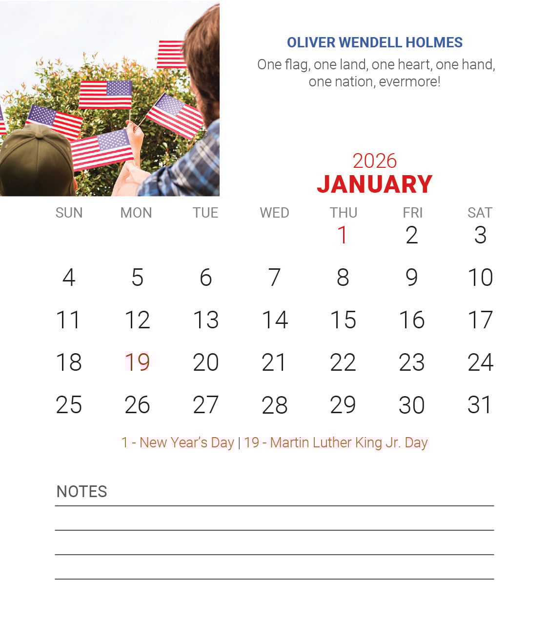 2026 Custom Calendar Pad Magnets - America the Beautiful | Markful