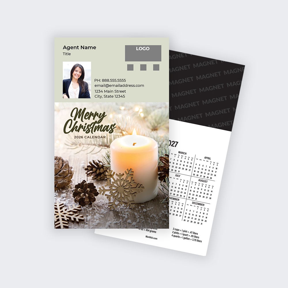 2026 Custom Calendar Pad Magnets - Merry Christmas | Markful
