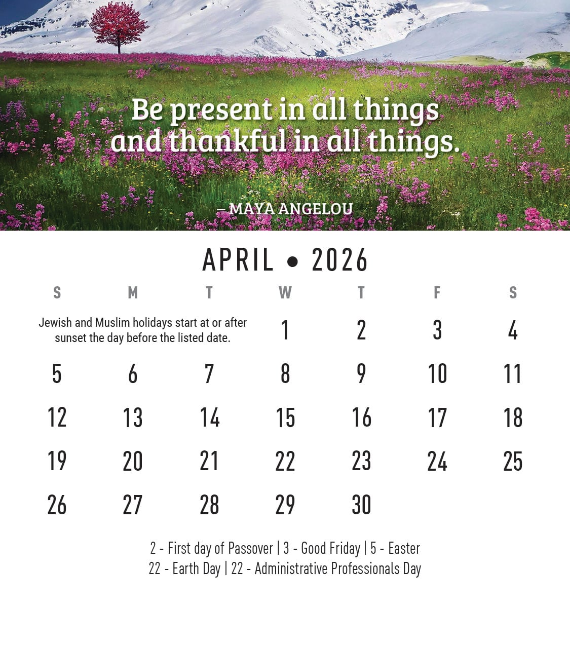 2026 Custom Calendar Pad Magnets - Gratitude | Markful