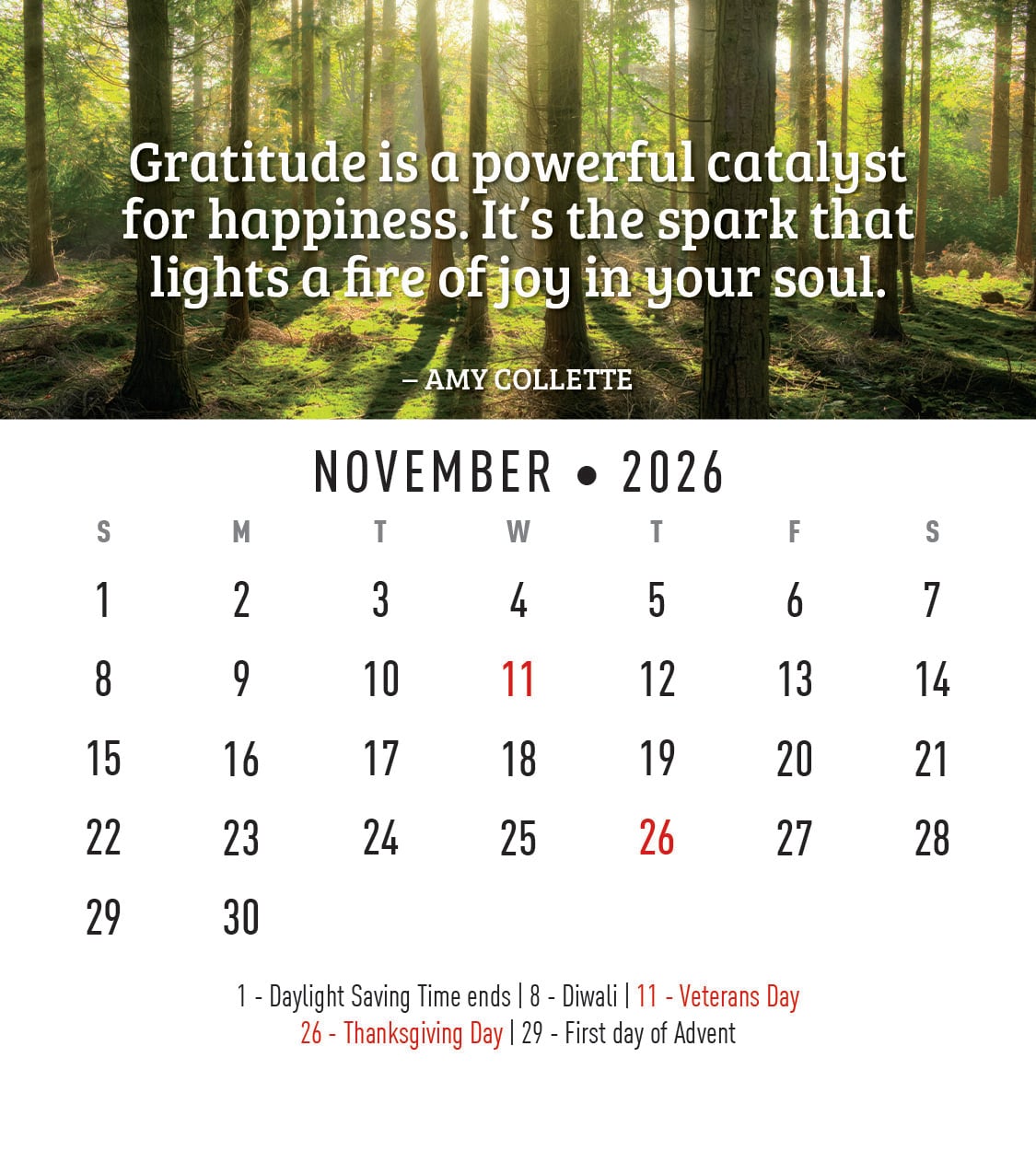 2026 Custom Calendar Pad Magnets - Gratitude | Markful