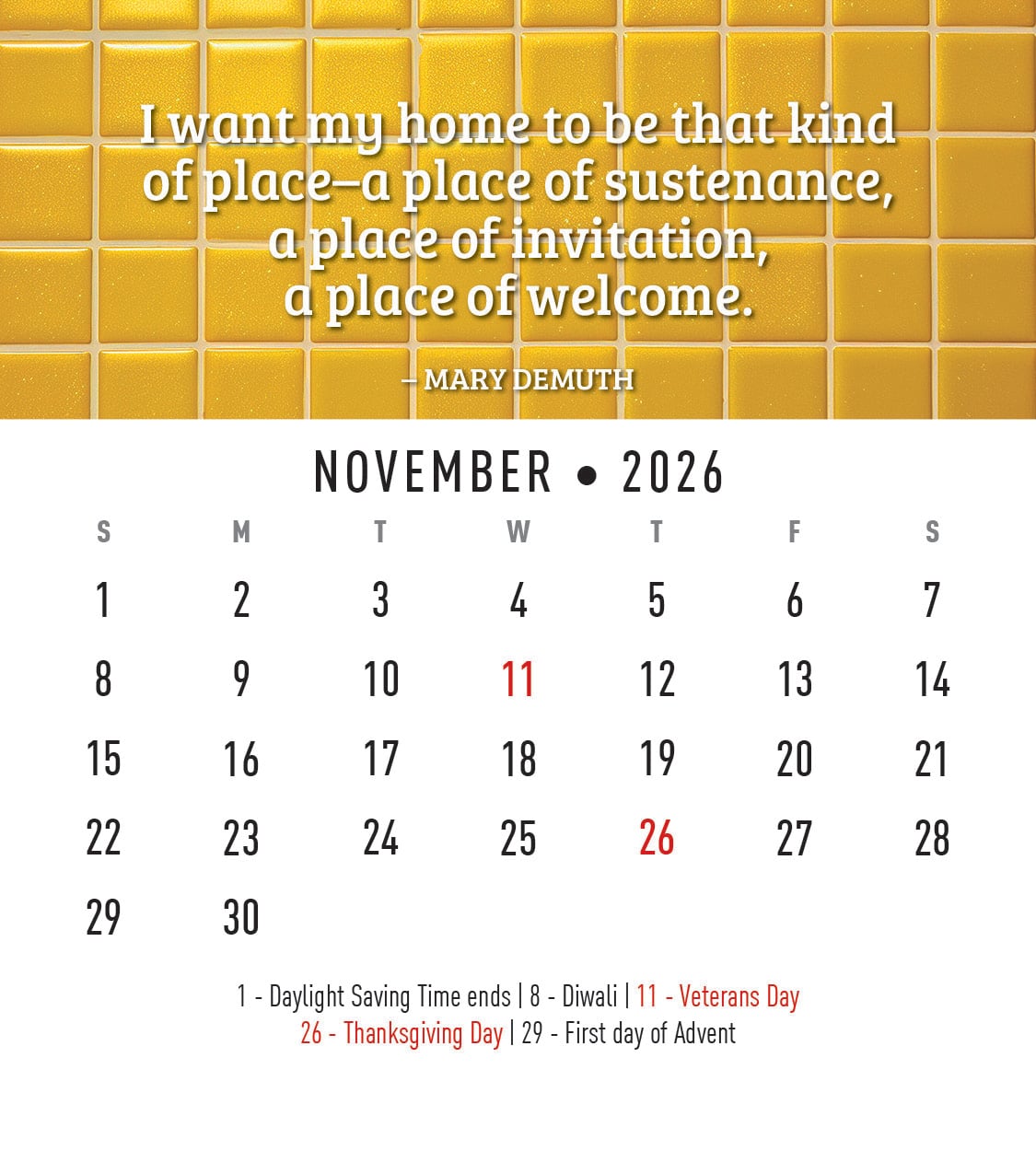 2026 Calendar Pad Magnets - Home Sweet Quotes | Markful