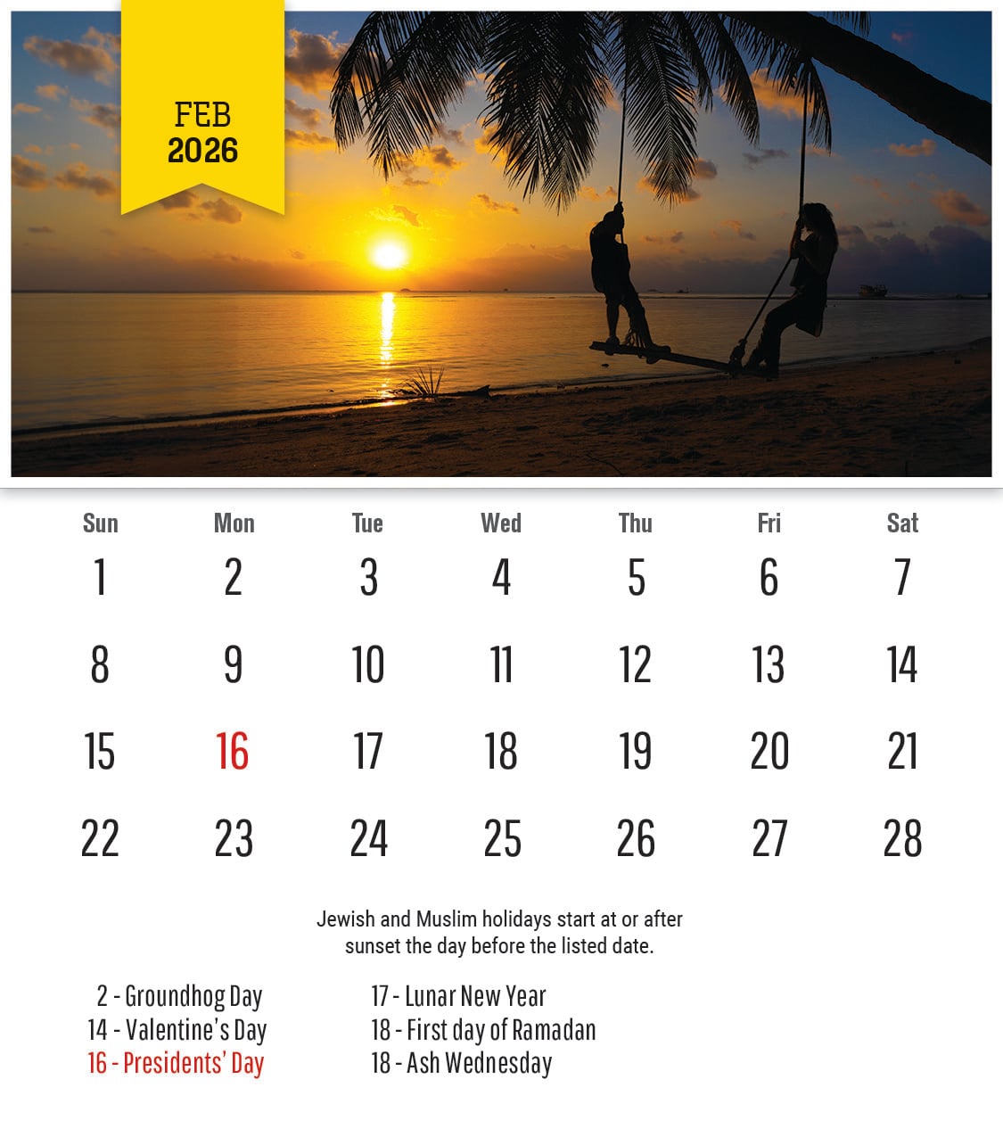 2026 Calendar Pad Magnets - Beaches | Markful