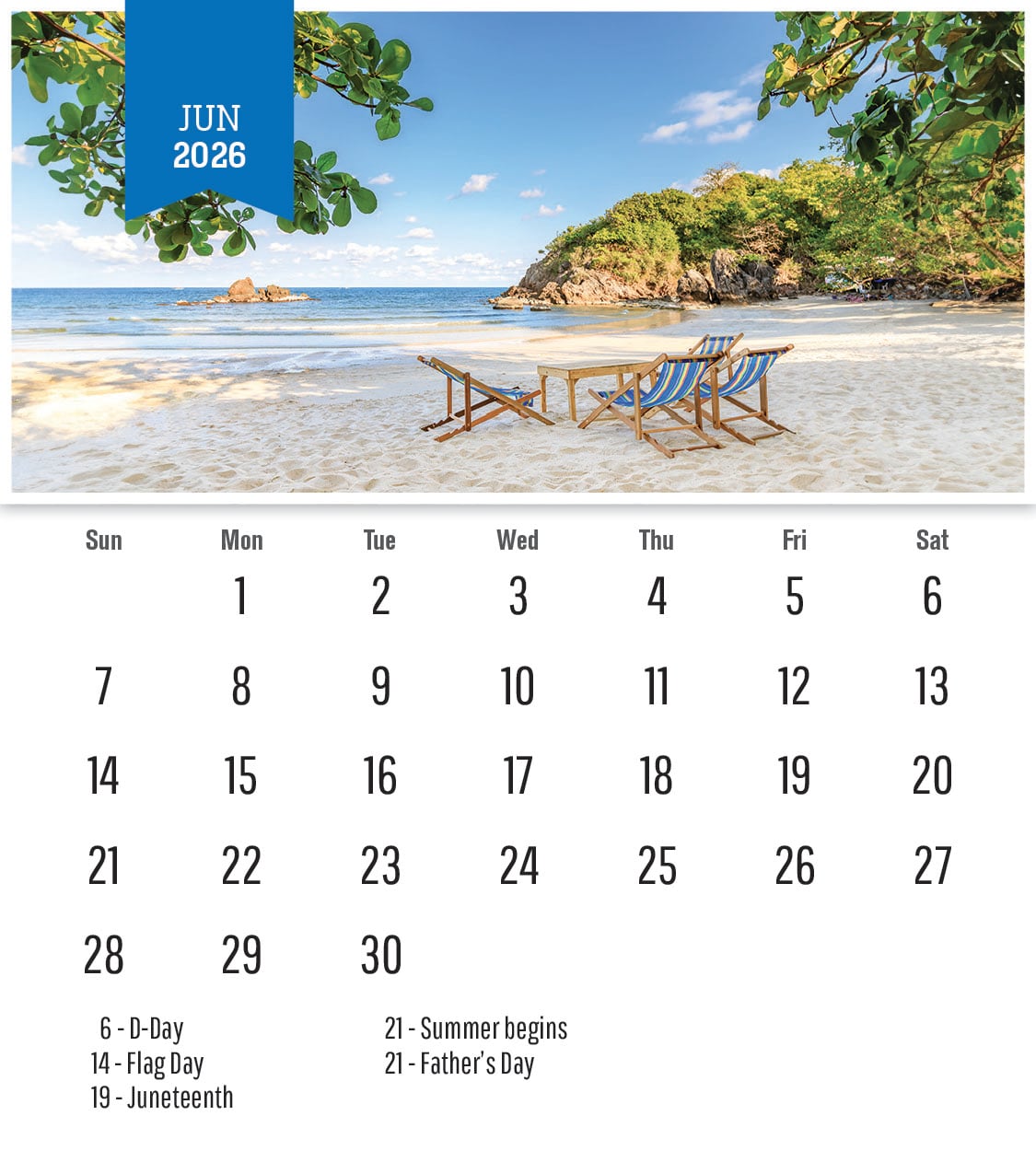 2026 Calendar Pad Magnets - Beaches | Markful