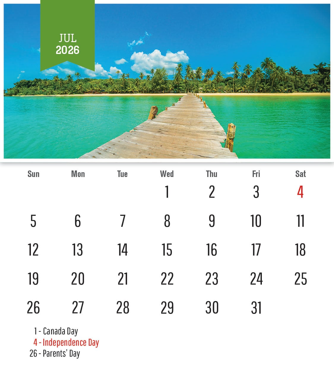 2026 Calendar Pad Magnets - Beaches | Markful