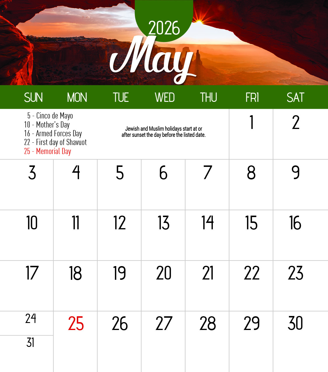 2026 Calendar Pad Magnets - Nature Planner | Markful