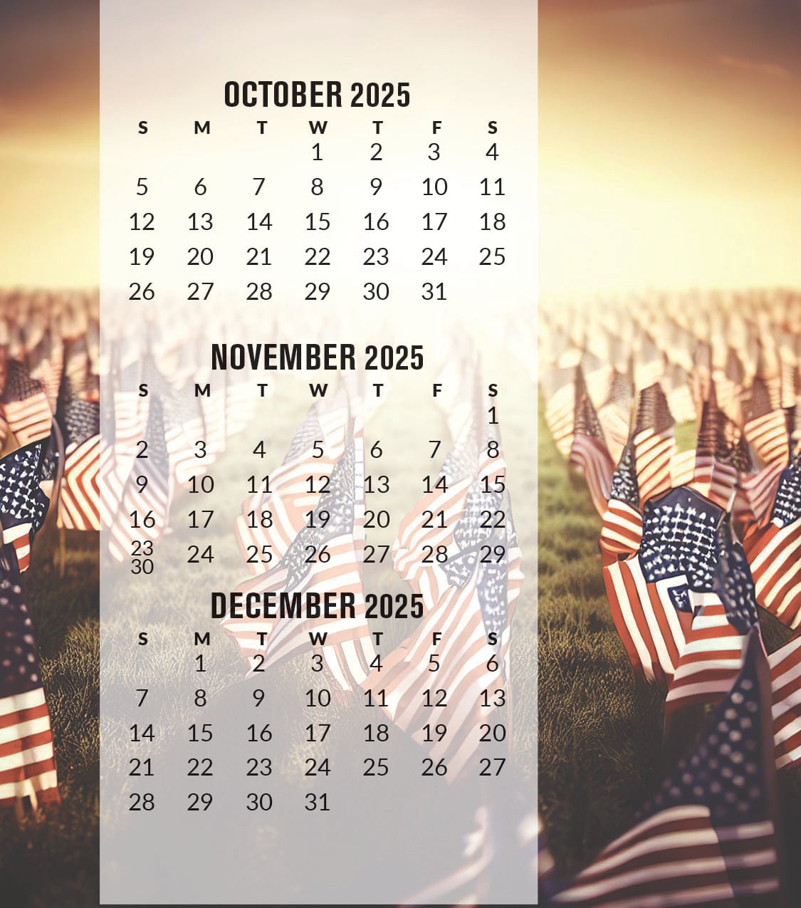 2026 Calendar Pad Magnets - Home Of The Brave | Markful