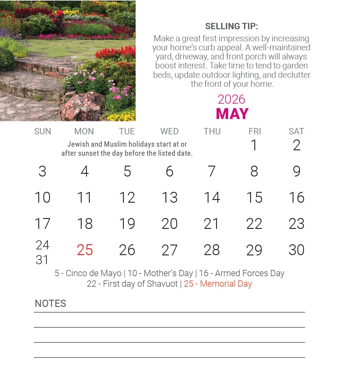 2026 Calendar Pad Magnets - Home For All Seasons | Markful