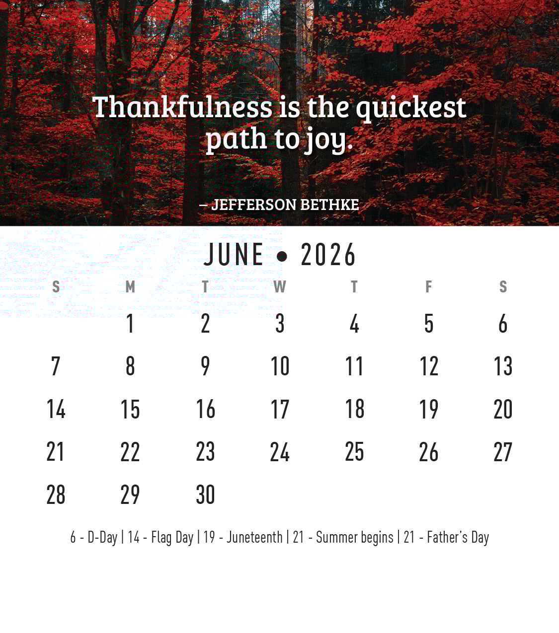 2026 Calendar Pad Magnets - Sentiments of Gratitude | Markful