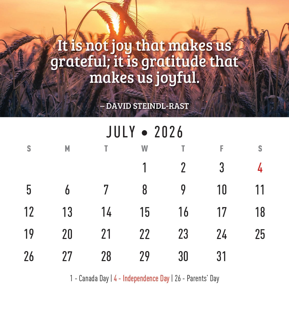 2026 Calendar Pad Magnets - Sentiments of Gratitude | Markful