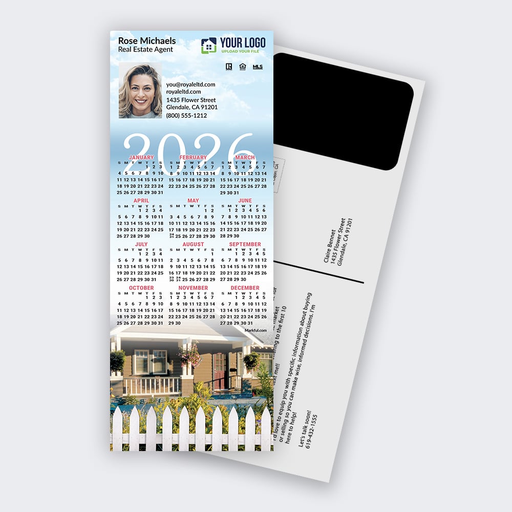 2026 PostCard Mailer Calendar Magnets - Picket Fence | Markful
