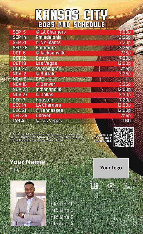 Kansas City Chiefs Custom Full Football Magnets 2025 | Markful