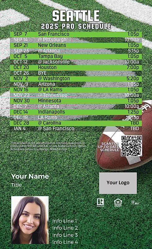 Seattle Seahawks Custom Full Football Magnets 2024 | Markful