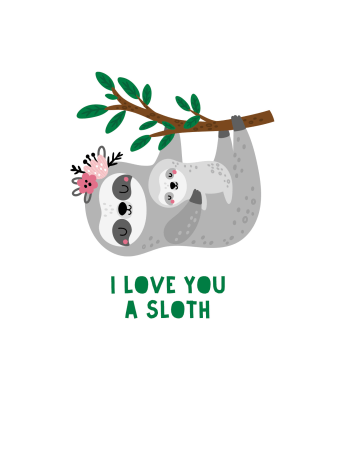 Note Card - I Love You a Sloth | Markful