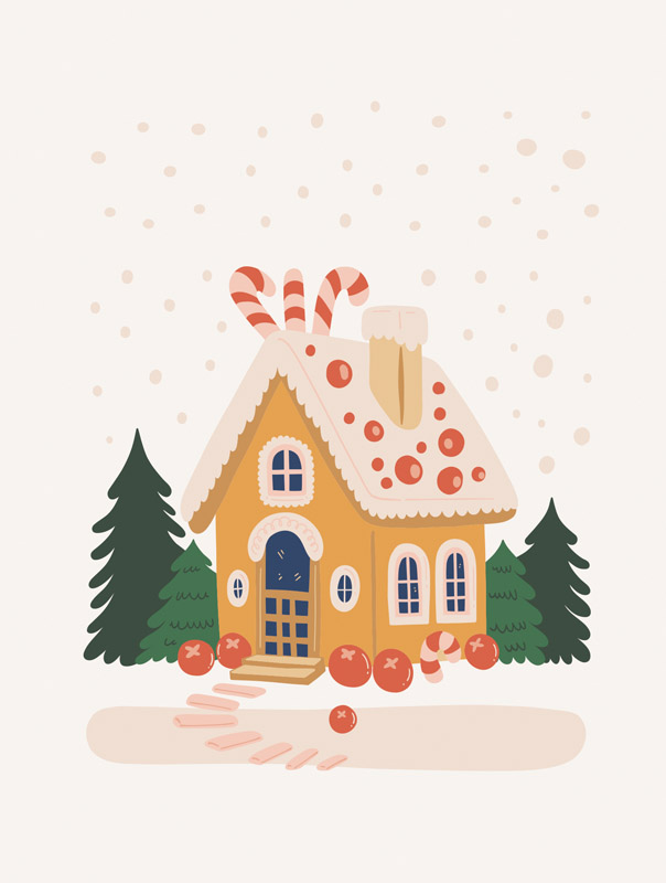 Note Card - Winter Gingerbread House | Markful