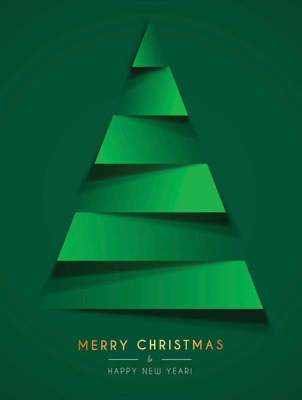 Note Card - Green Gradient Christmas Tree | Markful