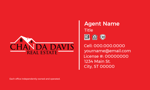 Chanda Davis Real Estate, Business Cards, Car Magnets, Name Badges ...